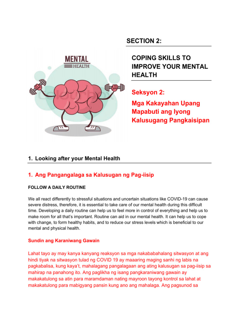 601b228260cc3779f4e7d6e7 Section2 MentalHealth Tagalog | PDF | Career ...