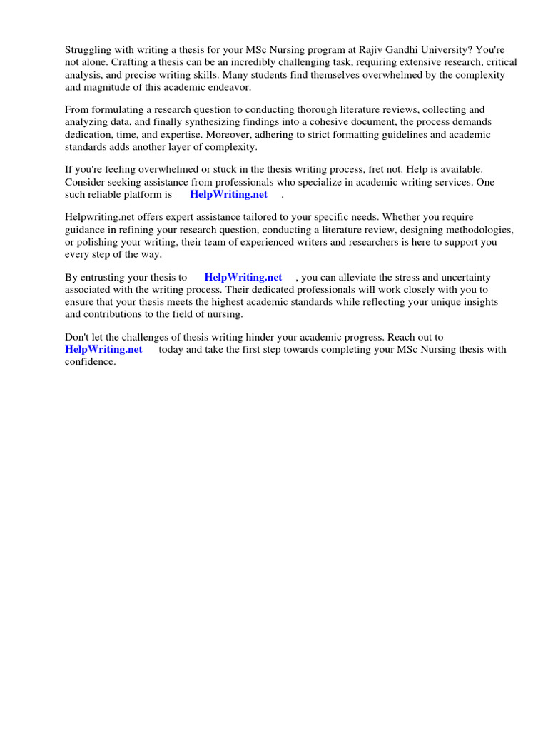 Rajiv Gandhi University MSC Nursing Thesis | PDF | Thesis | Vertebral ... Rajiv Gandhi University MSC Nursing Thesis | PDF | Thesis | Vertebral ...