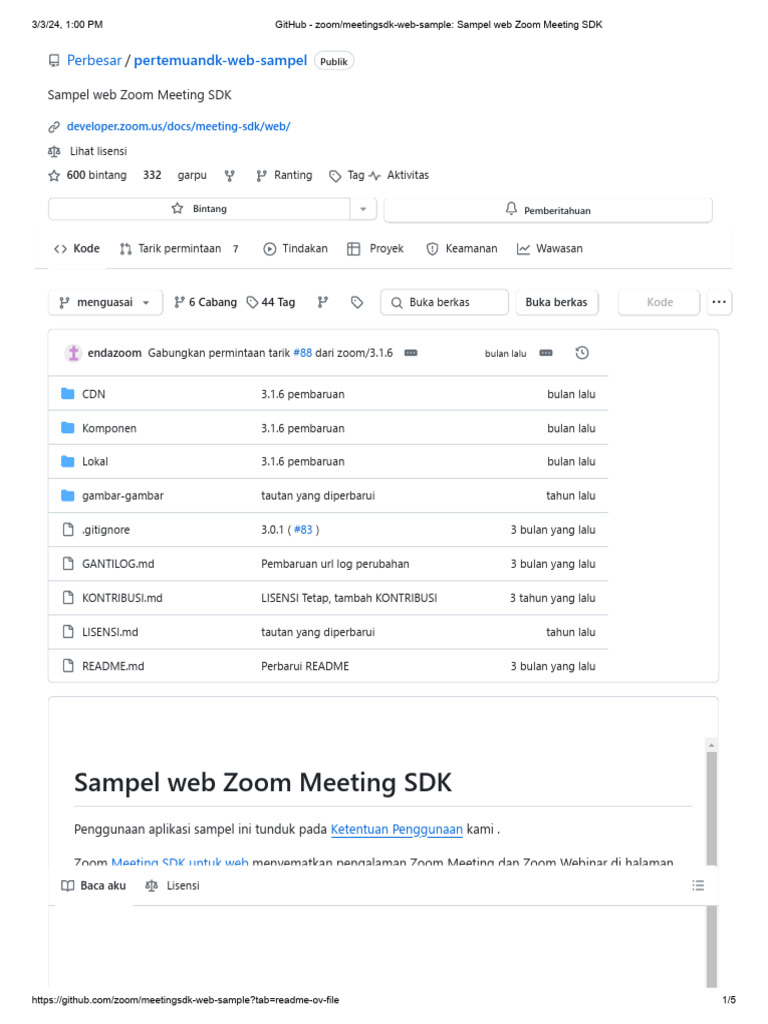 GitHub - Zoom - Meetingsdk-Web-Sample - Sampel Web Zoom Meeting SDK | PDF
