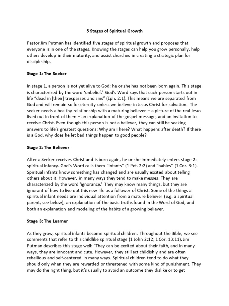 Spiritual Growth Handout | PDF