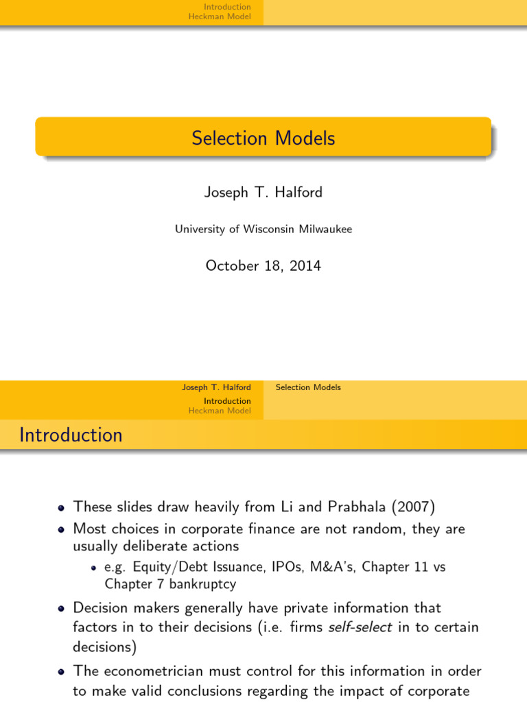 Selection | PDF | Ordinary Least Squares | Regression Analysis