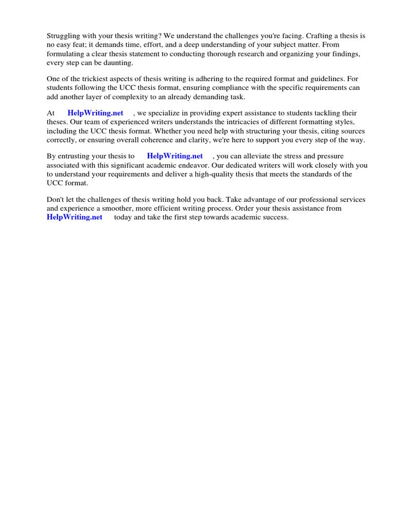 Ucc Thesis Format | PDF | Thesis | Physical Sciences