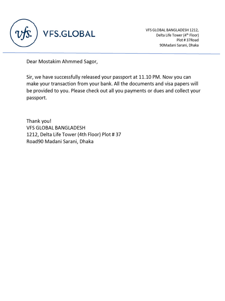 Vfs Bangladesh | PDF