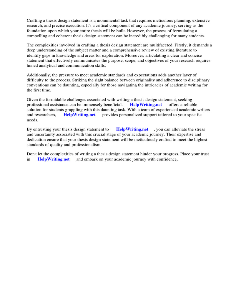 Thesis Design Statement | PDF Thesis Design Statement | PDF