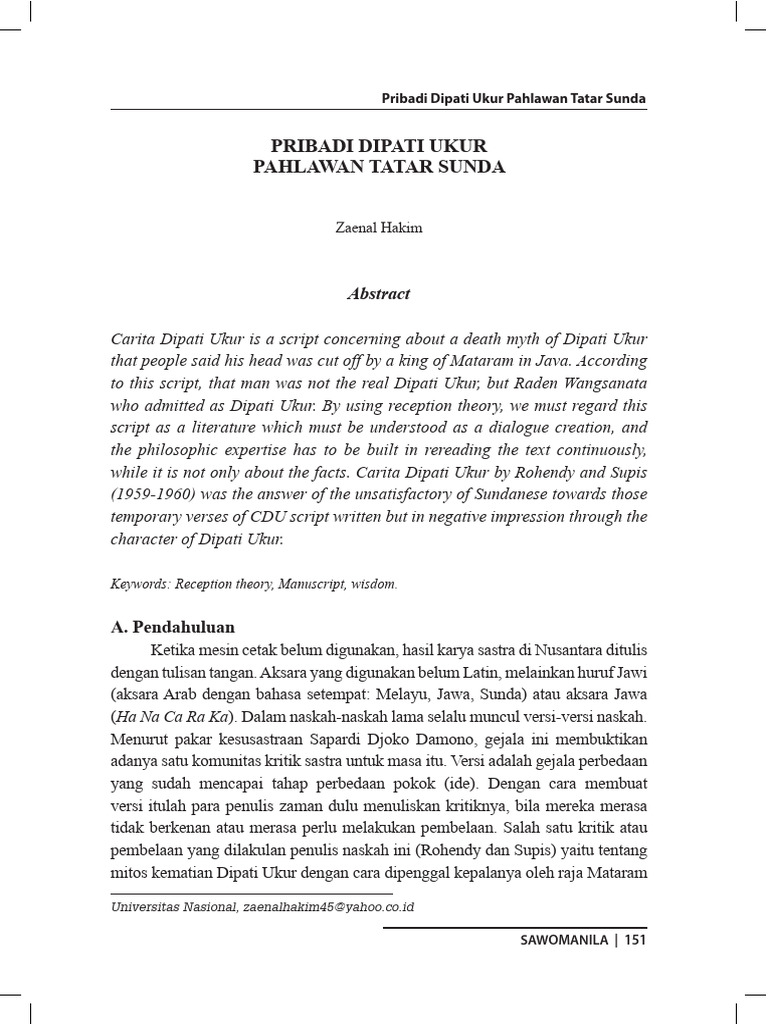 Pribadi Dipati Ukur Pahlawan Tatar Sunda | PDF