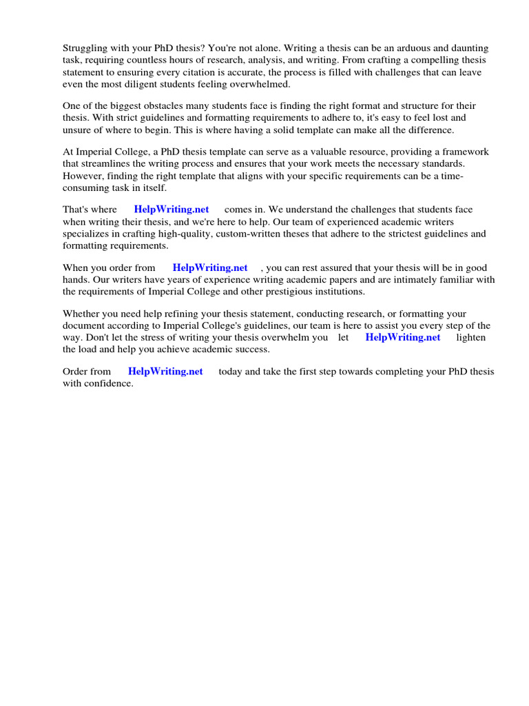 PHD Thesis Template Imperial College | PDF | Thesis