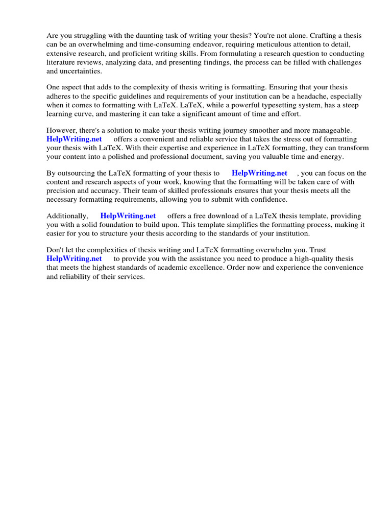 Latex Thesis Template | Download Free PDF | Thesis | Doctor Of Philosophy