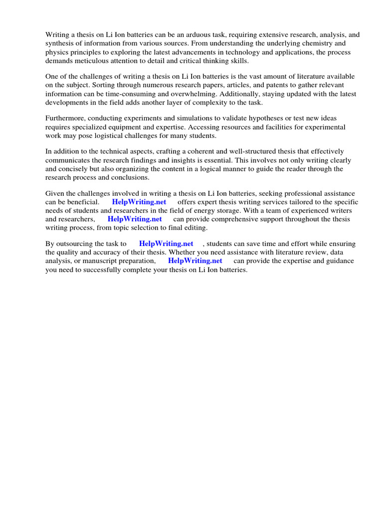 Li Ion Battery Thesis | PDF