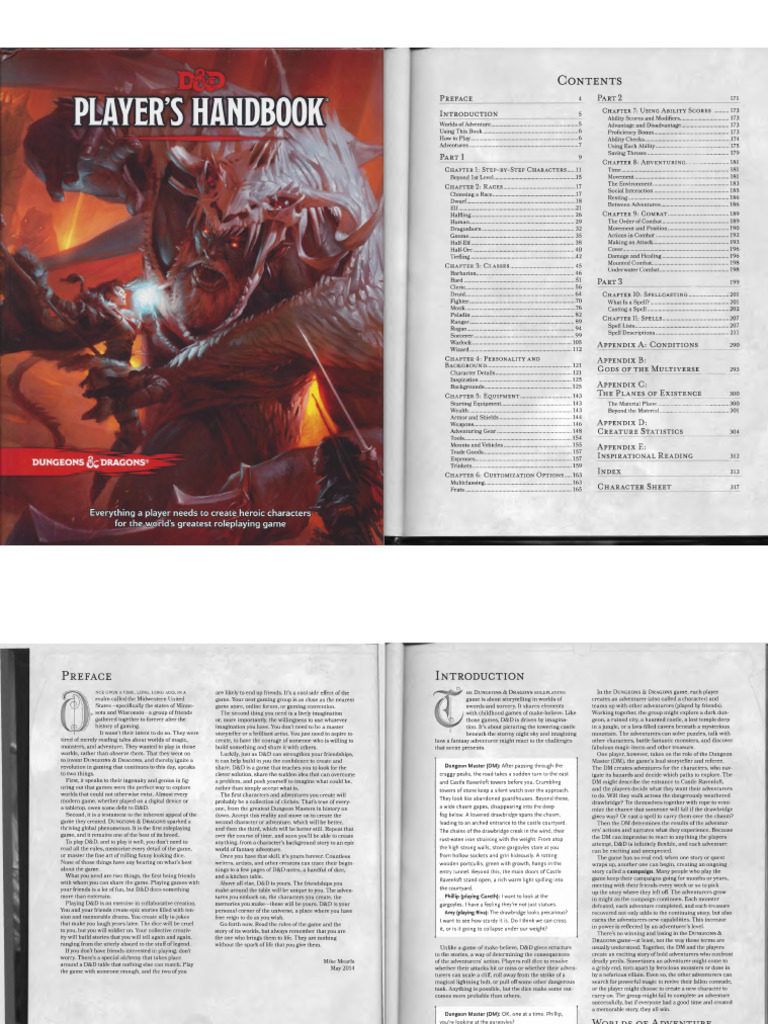 DND 5e Players Handbook Dual Page | PDF | Computers | Technology ...