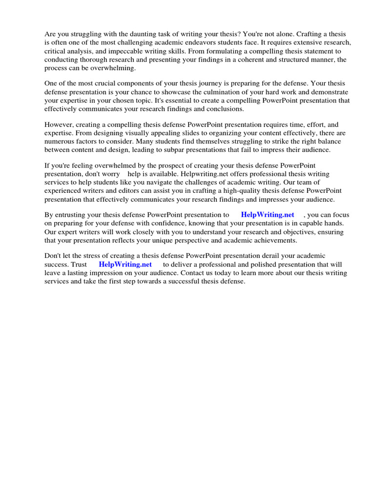 Sample Thesis Defense | PDF