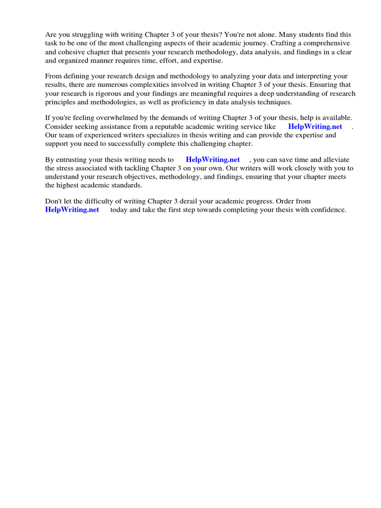 Sample Chapter 3 Thesis Writing | PDF
