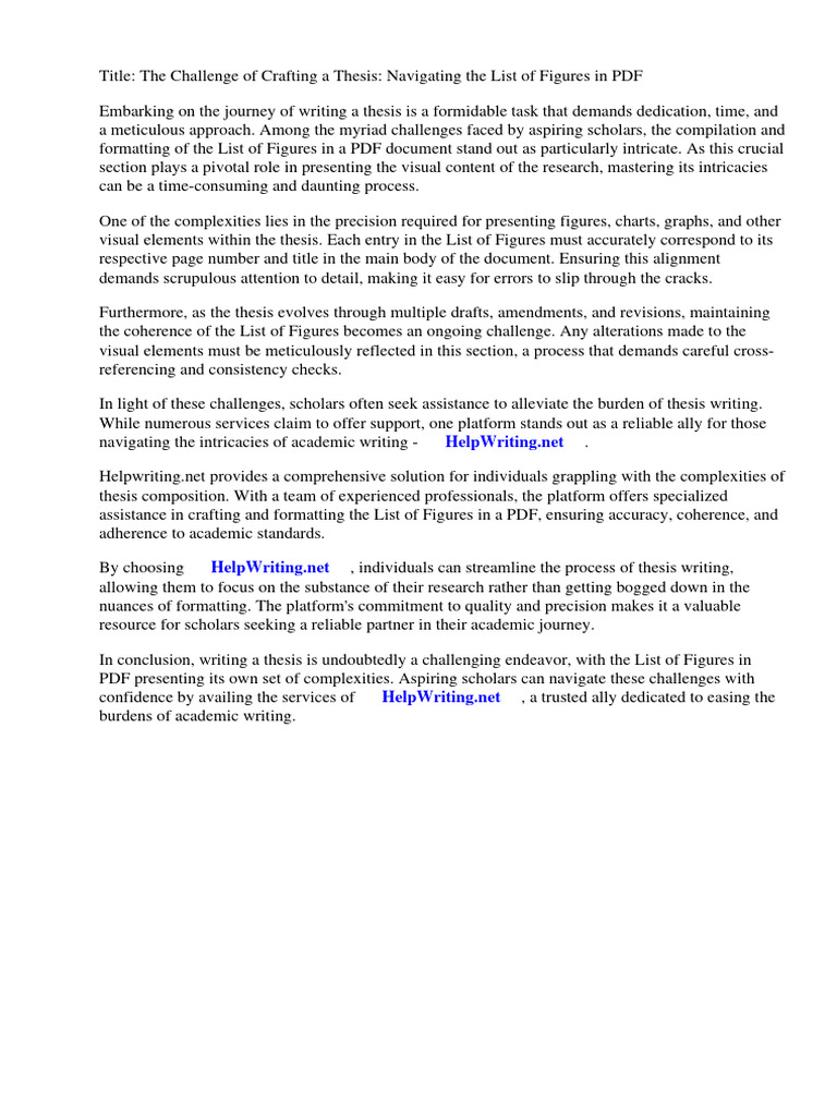 List of Figures Thesis PDF | PDF | Apa Style | Thesis