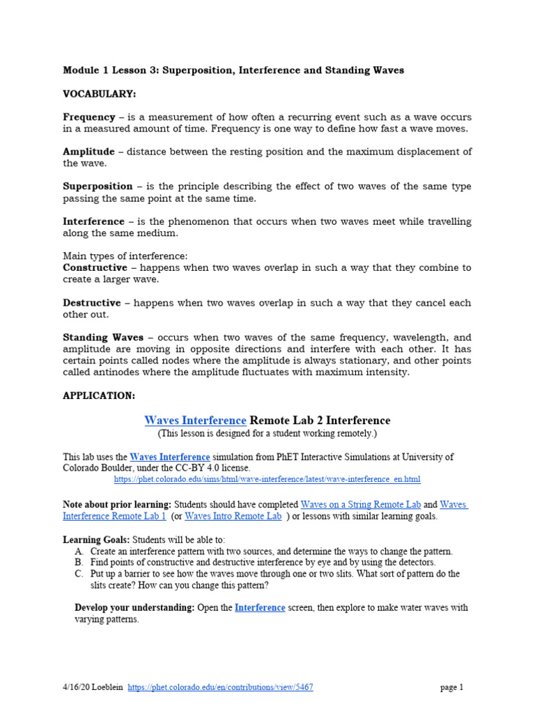 Wave Interference Lab Overview | PDF | Waves | Periodic Phenomena