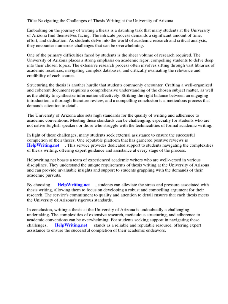 University of Arizona Thesis Library | PDF