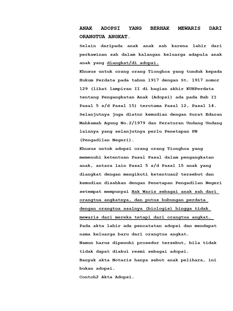 Contoh Akta Adopsi | PDF