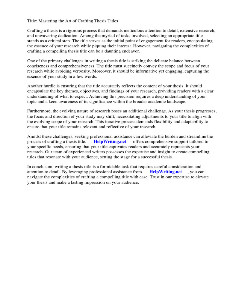 Rules in Writing Thesis Title | PDF | Thesis | Essays