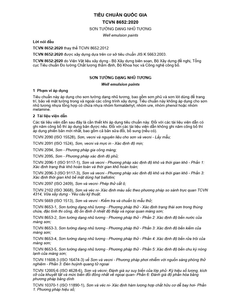 TCVN 8652 - 2020 Sơn Tư NG D NG Nhũ Tương | PDF