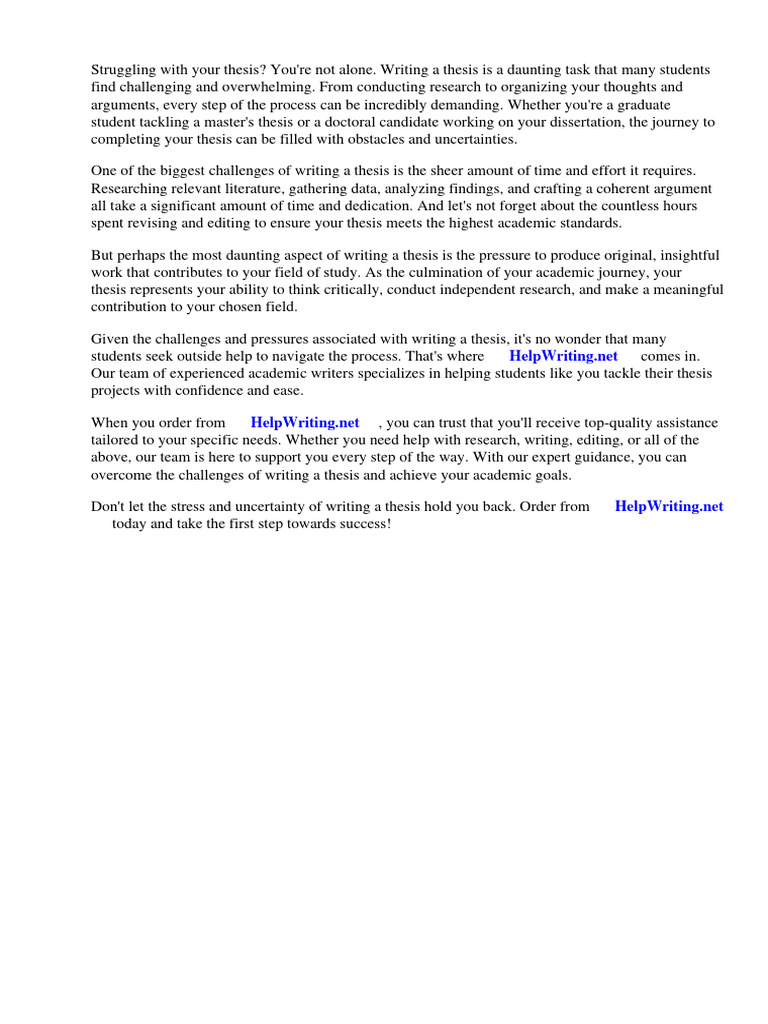 Thesis Main Idea | PDF