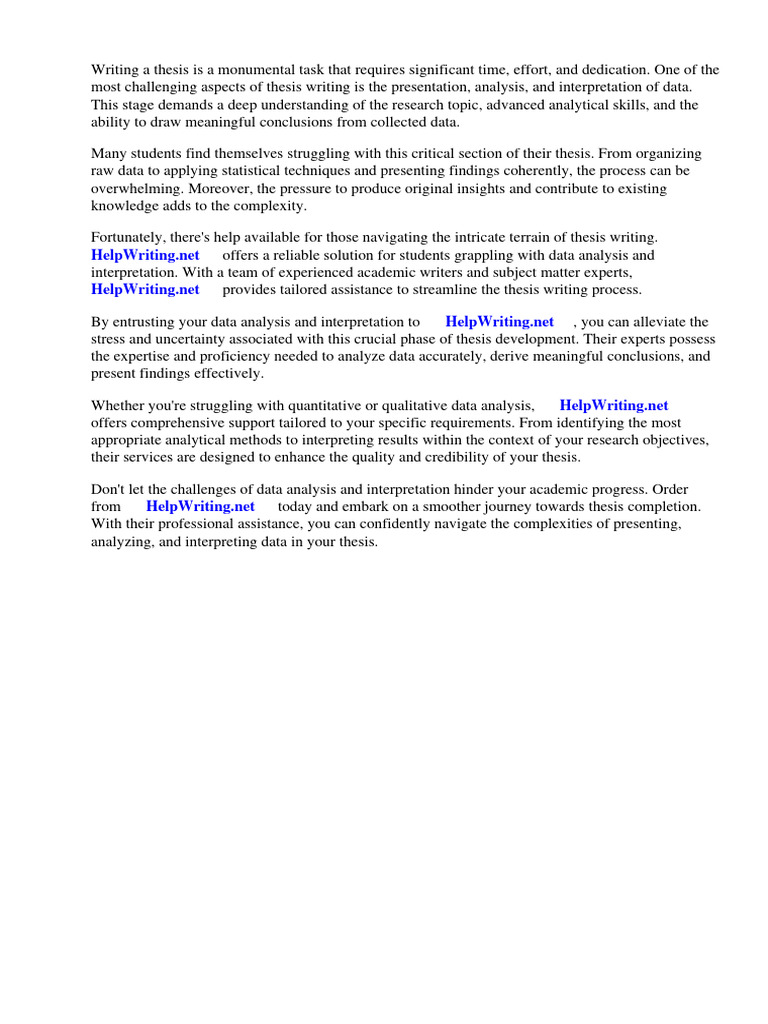 Presentation Analysis and Interpretation of Data in Thesis Examples | PDF | Data Analysis | Data