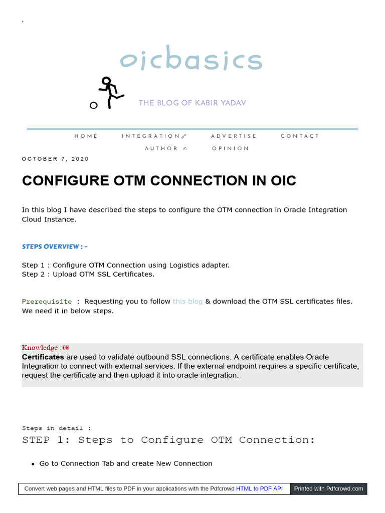 Configure Otm Connection in Oic | PDF | Public Key Certificate | Transport Layer Security