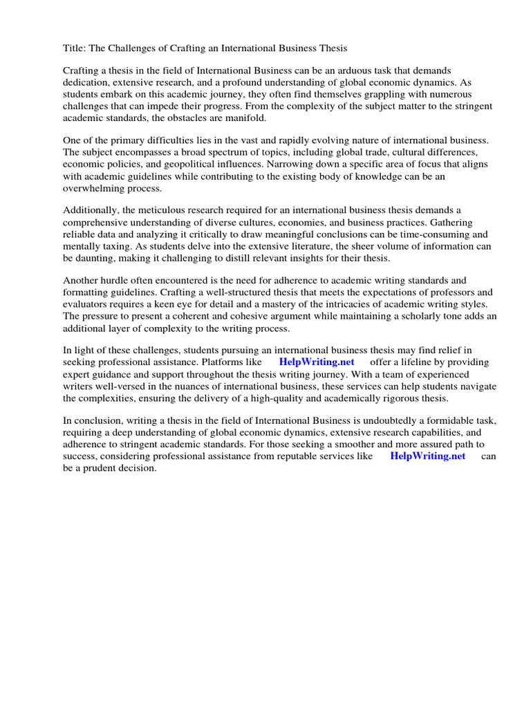 Example Thesis International Business | PDF | Thesis | Function (Mathematics)