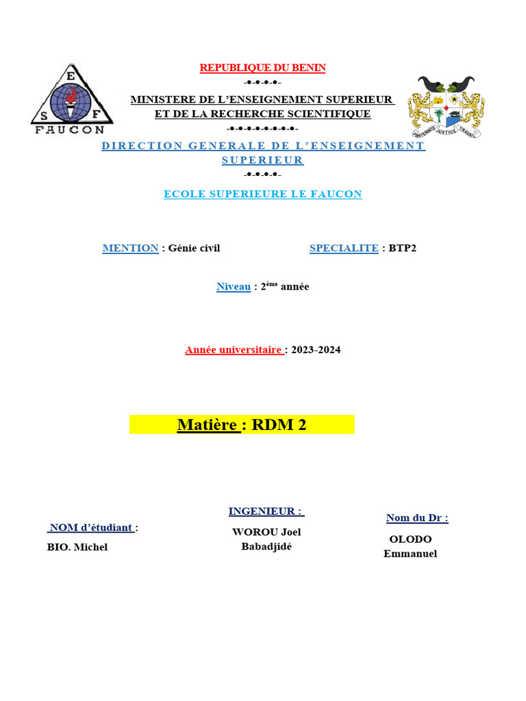 BIO Michel COURS RDM2 | PDF