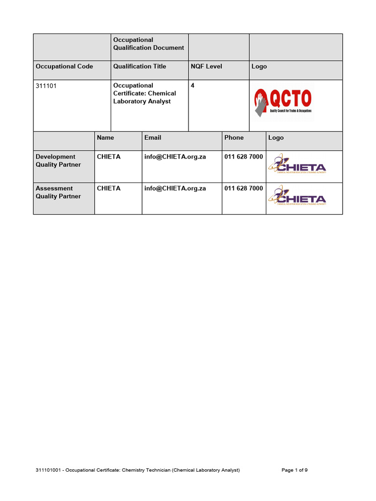 Qualification Documents Download Free Pdf Metallurgical Assay Risk