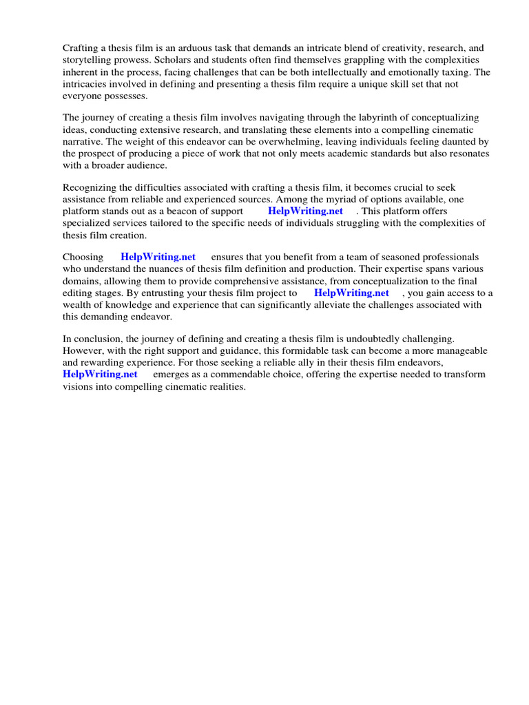 Thesis Film Definition | PDF | Thesis | Essays