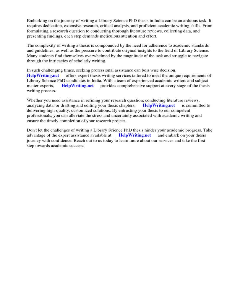 Library Science PHD Thesis List India | PDF