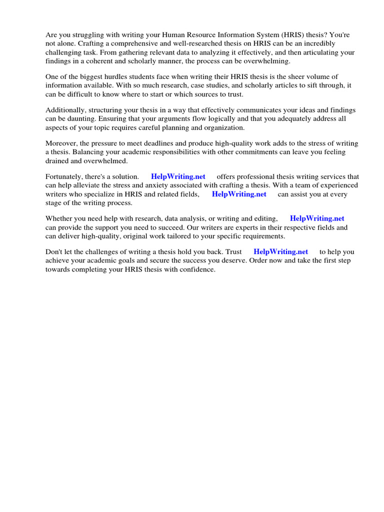 Human Resource Information System Sample Thesis | PDF | Human Resource ...