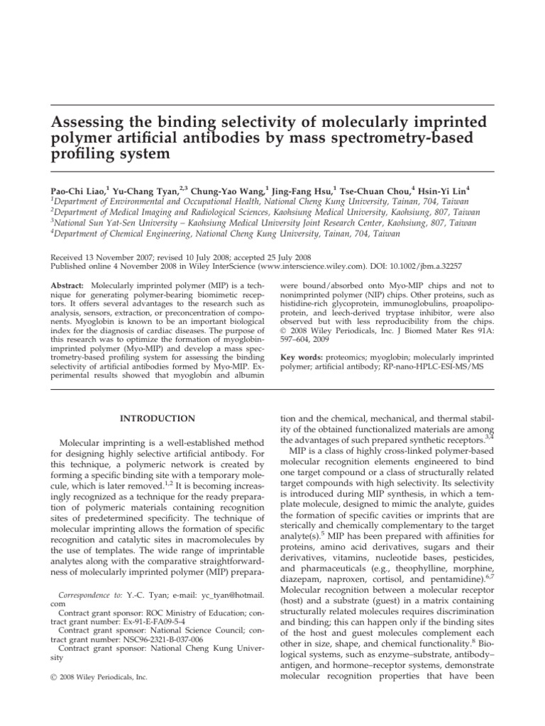 2009-JBMA-Assessing the Binding Selectivity of MIP Artificial Antibodies by MS-based Profiling ...