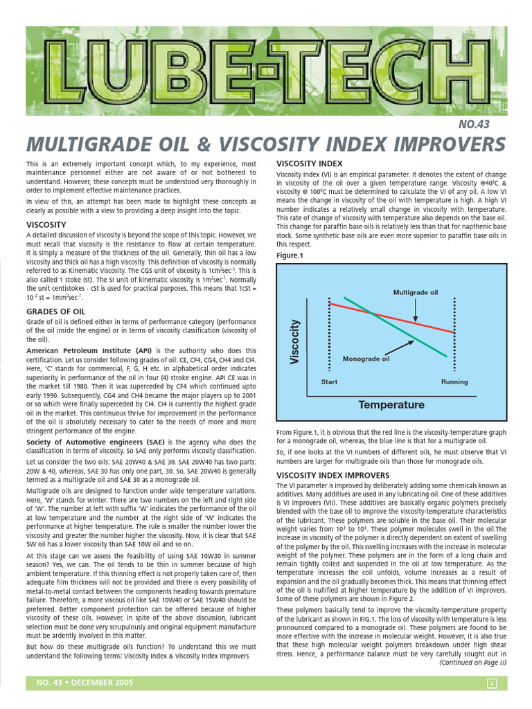 Oil Viscosity Insights for Maintenance | PDF