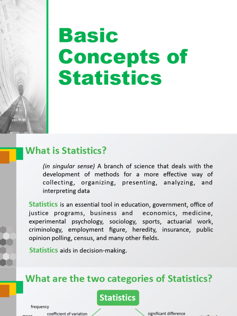 Basic Concepts of Statistics - Part 1 | PDF | Statistics | Statistical Inference