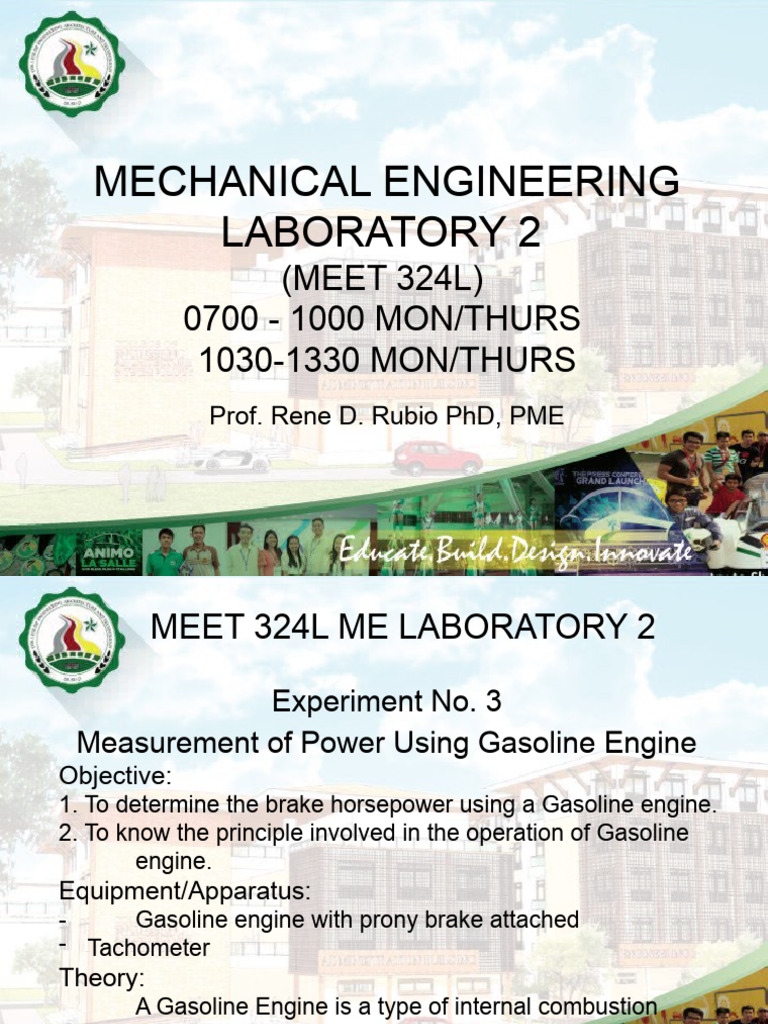 Mechanical Engg Lab2 Midterm Module 3 Gasoline Engine | PDF | Engines | Internal Combustion Engine
