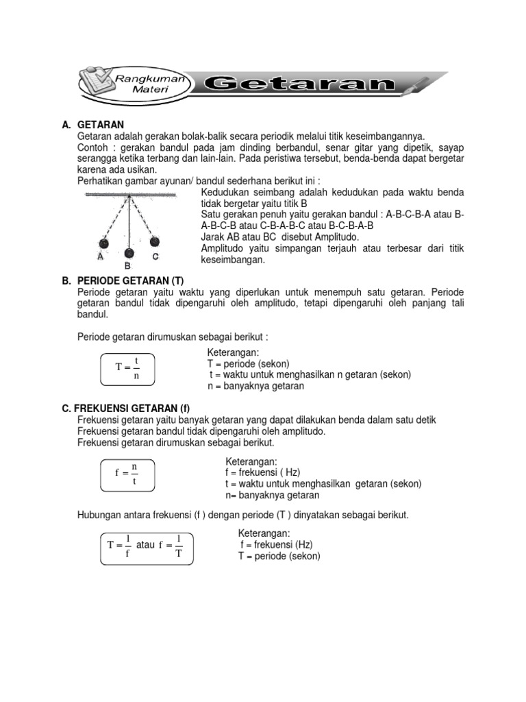 Getaran: Amplitudo, Periode, dan Frekuensi | PDF