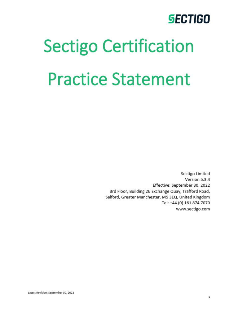 Sectigo CPS v5 3 4-1 | PDF | Public Key Certificate | Public Key ...