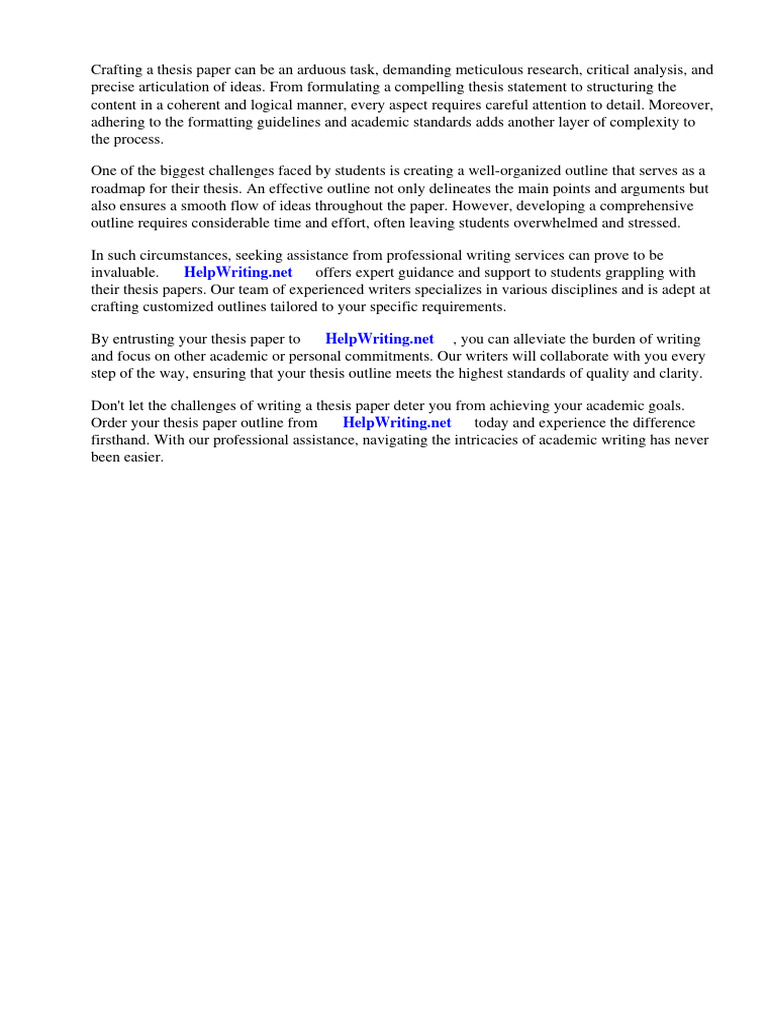 Thesis Paper Outline Template | Download Free PDF | Thesis | Essays