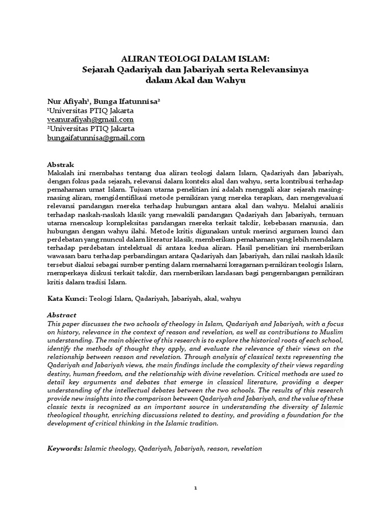 Sejarah Aliran Qadariyah dan Jabariyah | PDF