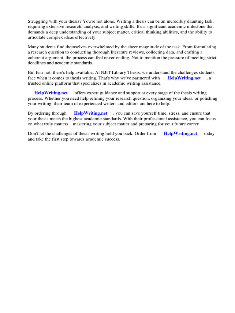 Njit Library Thesis | PDF | Libraries | Thesis