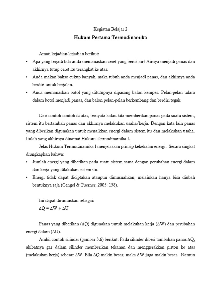 Hukum Termodinamika I | PDF | Sains & Matematika