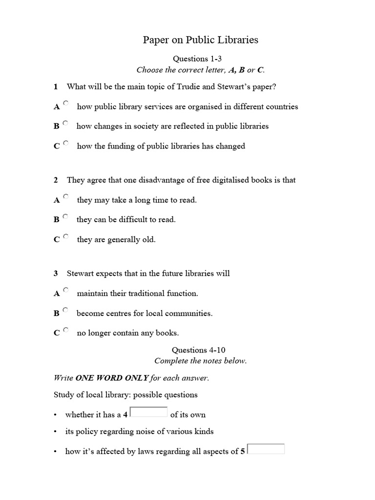 Paper On Public Libraries | PDF