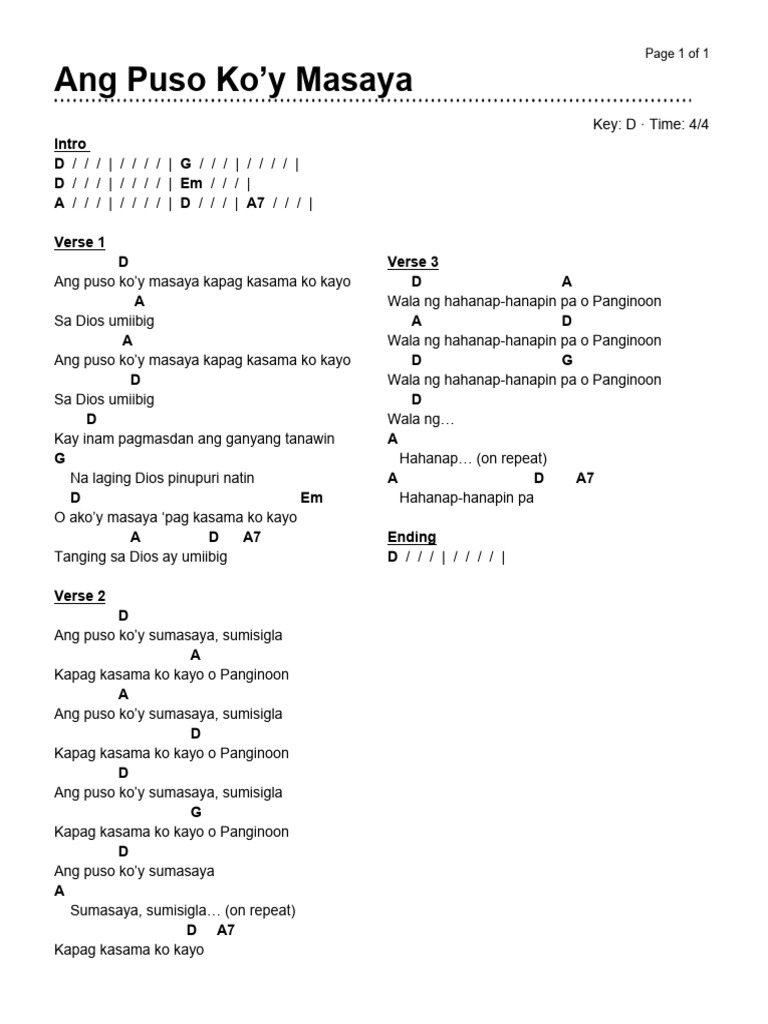Ang Puso Ko'y Masaya | PDF