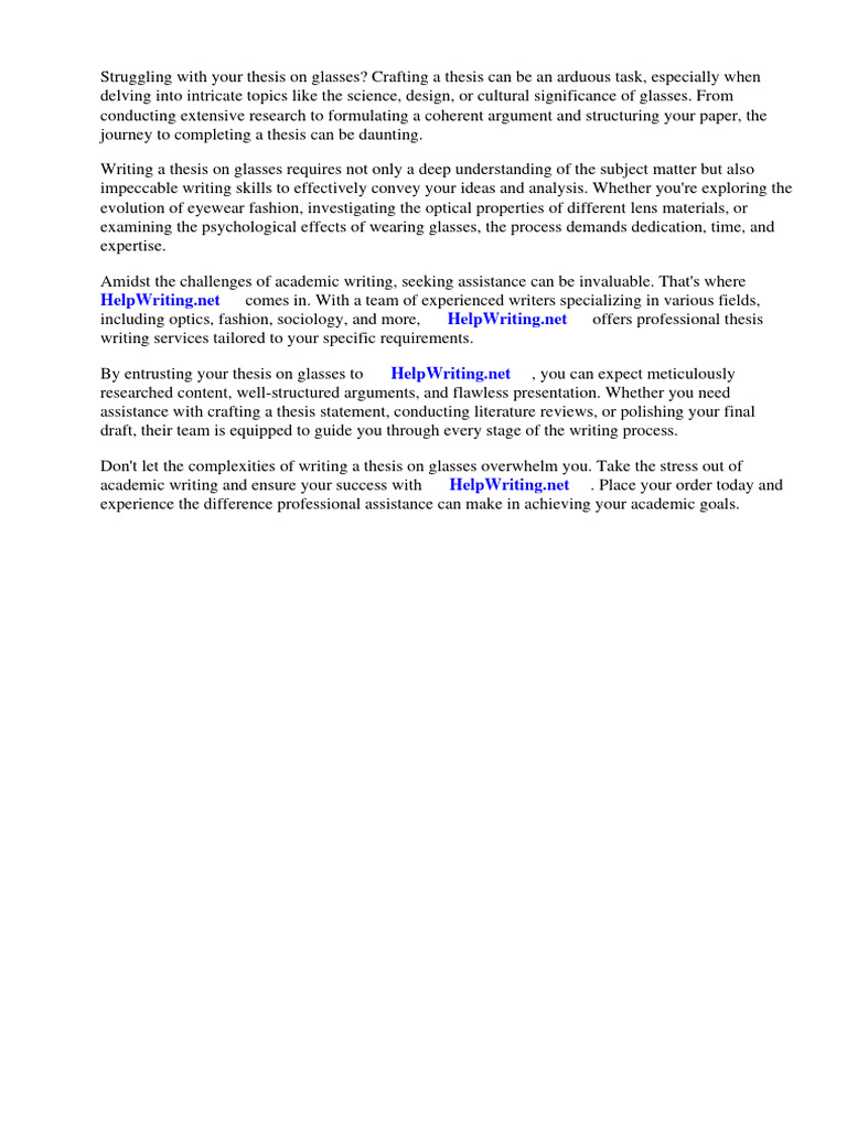Thesis On Glasses | PDF
