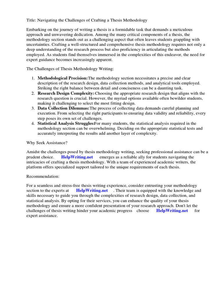 How To Make A Thesis Methodology | PDF | Methodology | Scientific Method