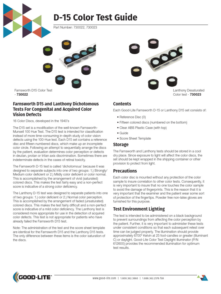 Farnsworth D15 Test Guide | PDF