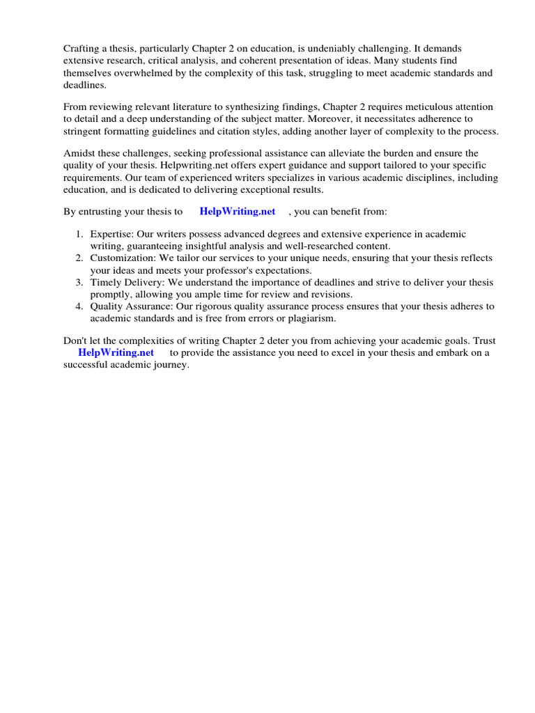Sample Thesis Chapter 2 Education | PDF