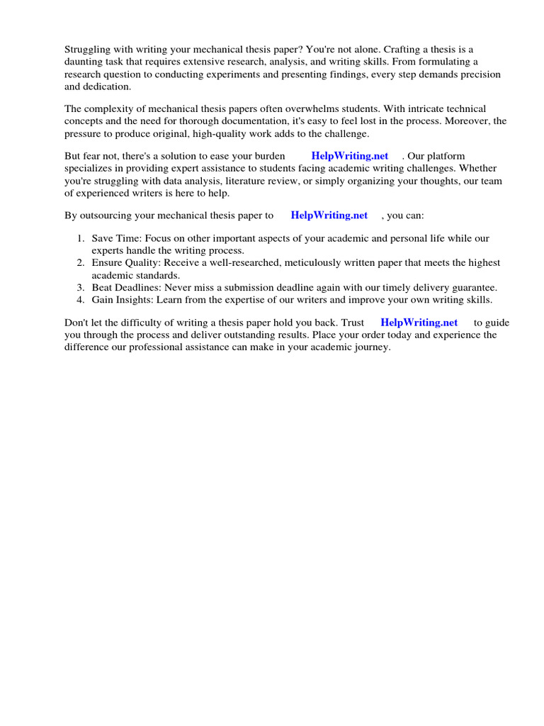Mechanical Thesis Paper | PDF | Engineering | Thesis