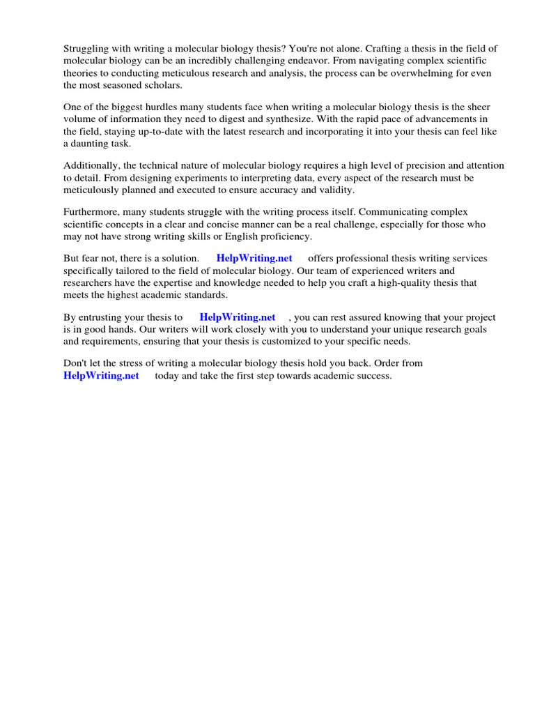 Molecular Biology Thesis PDF | PDF | Monoclonal Antibody | Antibody