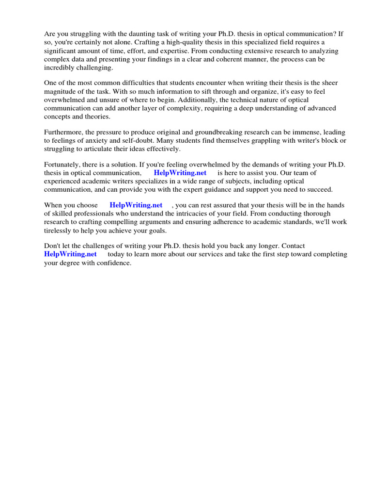 PHD Thesis in Optical Communication Filetype PDF | PDF | Optical Fiber | Fiber Optic Communication