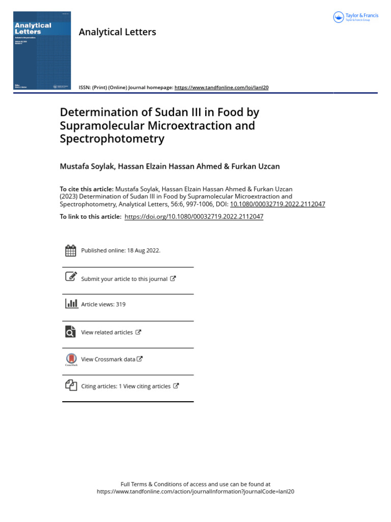 Sudan III Detection in Food Samples | PDF | High Performance Liquid Chromatography | Detection Limit